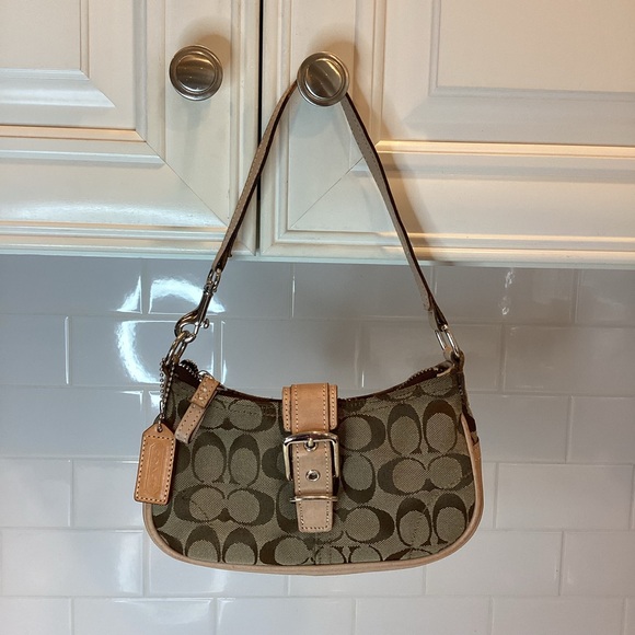 Coach | Bags | Coach Signature Jacquard Logo Shoulder Mini Bag | Poshmark